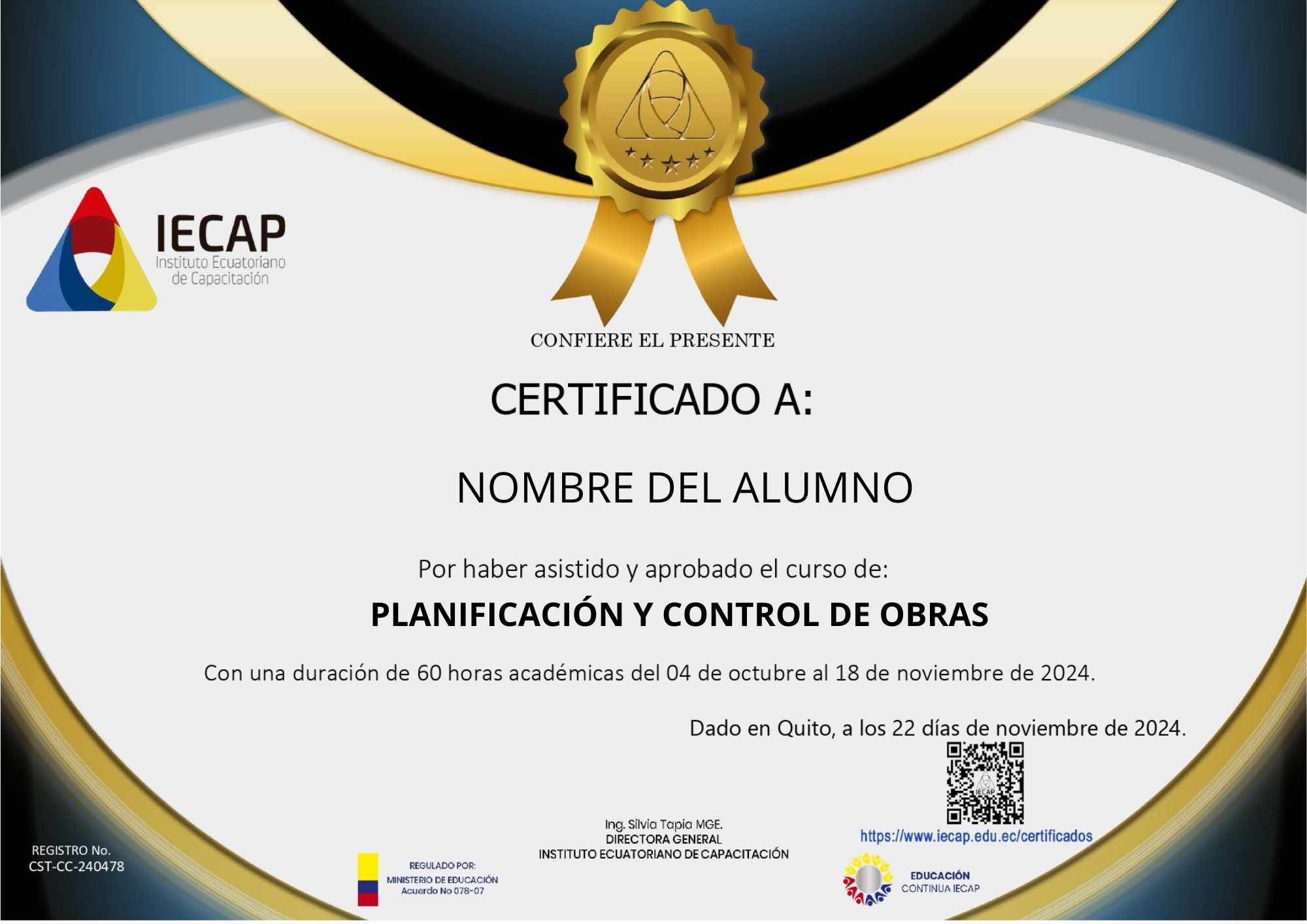 Planificación y Control de Obras | Instituto Ecuatoriano de Capacitación